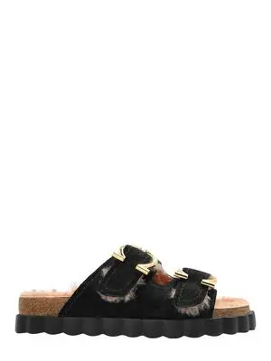 FERRAGAMO Kapalua Suede Slides - Black