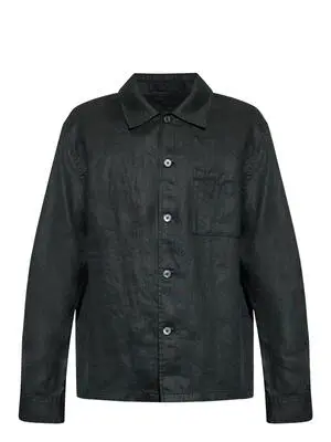 Theory Linen Shirt With Pocket - Black