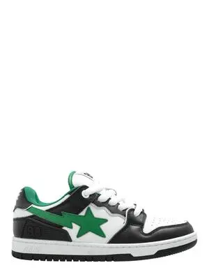A BATHING APE Sta Leather Sneakers - Black