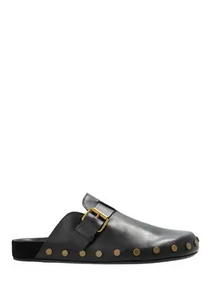 Isabel Marant Mirvin Leather Slides - Black