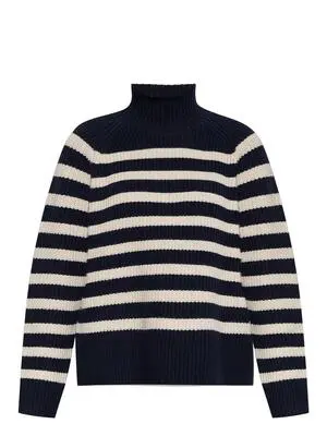 Munthe Arissa Striped Turtleneck Sweater - Navy Blue