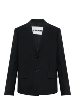 JIL SANDER Wool Double-breasted Blazer - Black
