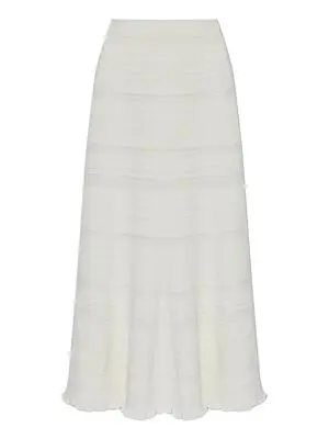 LANVIN Midi Cotton Skirt - White