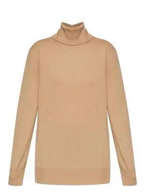 JIL SANDER Wool Turtleneck Sweater - Beige
