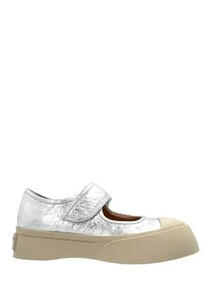 Marni Leather Platform Sneakers - Silver