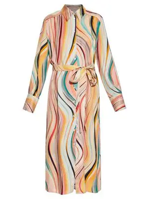 Paul Smith Waist-belted Shirt Dress - Multicolour