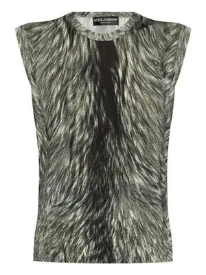 Dolce & Gabbana Sleeveless Silk Top - Grey