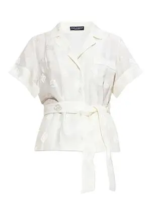 Dolce & Gabbana Silk Short-sleeved Shirt - Cream