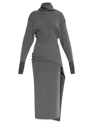 LANVIN Appliqued Knit Dress - Grey