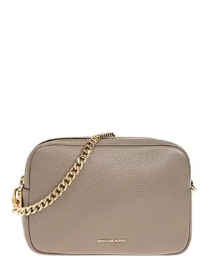 Michael Kors Shoulder Bag In Textured Leather With Golden Hardware - Grey