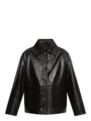 Rag & Bone Leather Shirt Jacket - Brown