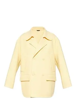 Fendi Wool Double-breasted Overcoat - Yellow