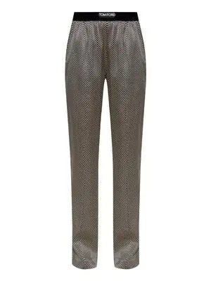 TOM FORD Silk Polka-dot Trousers - Black