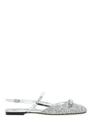 JIMMY CHOO Belinda Glitter Ballet Flats - Silver