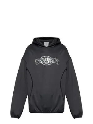 Casablanca Metallic Logo Oversized Hoodie - Black