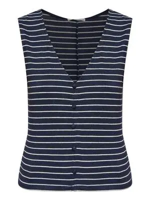 Rag & Bone Sleeveless Knit Top - Navy Blue