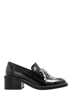 JIMMY CHOO Tylor Heeled Loafer Shoes - Black