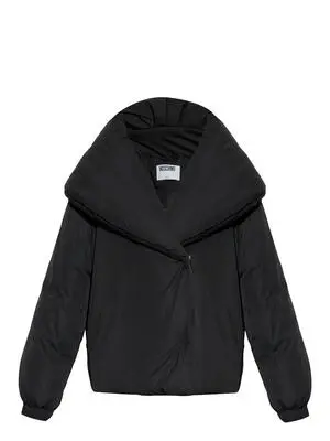 Moschino Oversized Insulated Jacket With Wide Collar - Black