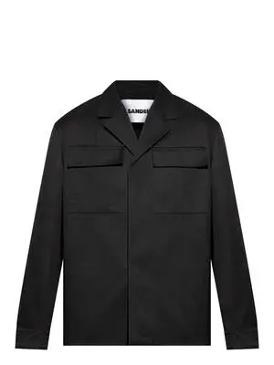 JIL SANDER Collared Cotton Jacket - Black