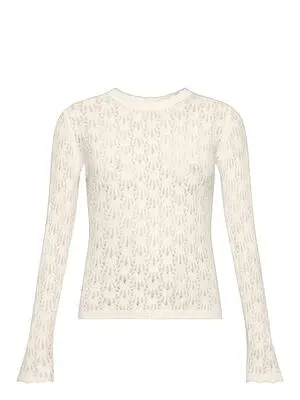 MARANT ETOILE Marant Etoile Obeline Openwork Knit Sweater Cream