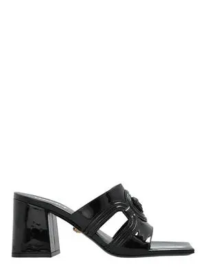 Versace Patent Leather Heeled Mules - Black