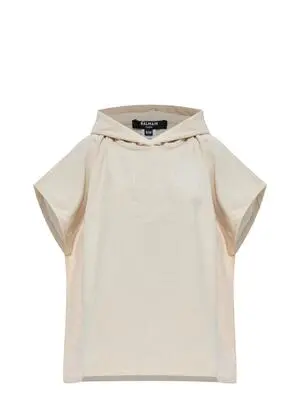 Balmain Cotton Terry Poncho - Cream