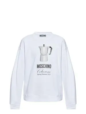 Moschino Printed Cotton Sweatshirt - White