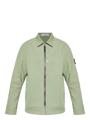 Stone Island Jacket With Logo Patch - Green