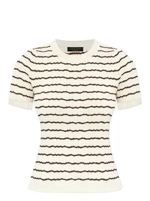 Rag & Bone Striped Ribbed Knit Top - Cream