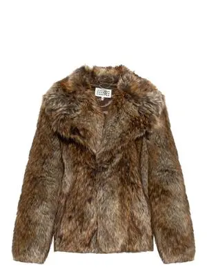 MAISON MARGIELA Faux Fur Jacket - Brown