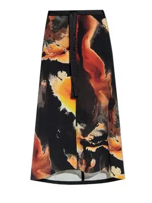 Y3 Printed Ankle-length Skirt - Black