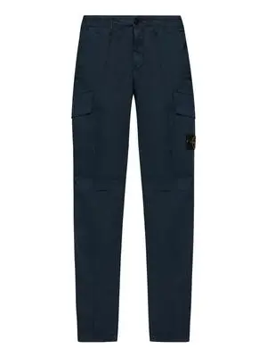 Stone Island Tapered Logo Trousers - Navy Blue