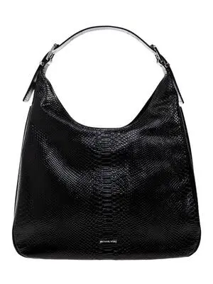Michael Kors Nolita Embossed Leather Shoulder Bag - Black