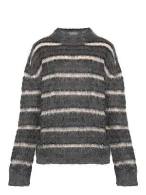 Marni Mohair Striped Sweater - Grey