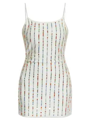 Oseree Embellished Mini Dress - White