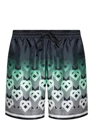 Casablanca Printed Silk Shorts - Green