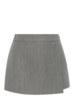Golden Goose Houndstooth Wool Shorts - Grey