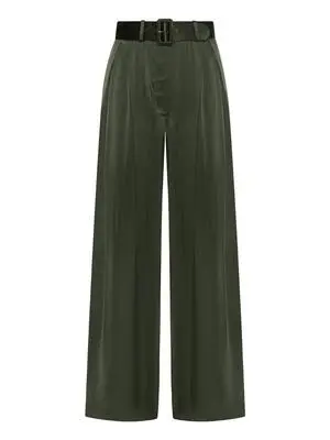 Zimmermann Silk Wide-leg Trousers - Green