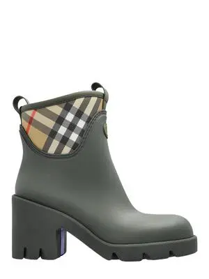 Burberry Marsh Heeled Rubber Boots - Green