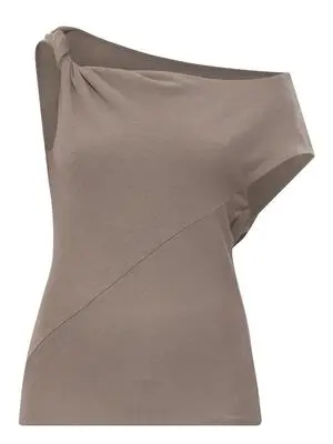 ENTIRE STUDIOS Asymmetric Wool Top - Brown