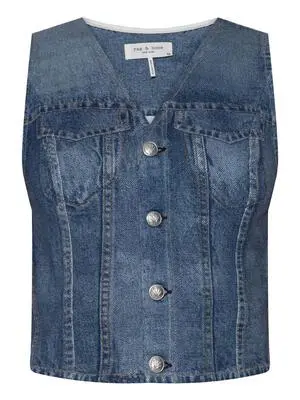 Rag & Bone Denim-effect Fabric Vest - Blue