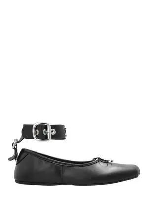 VIVIENNE WESTWOOD Leather Ballerina Flats - Black