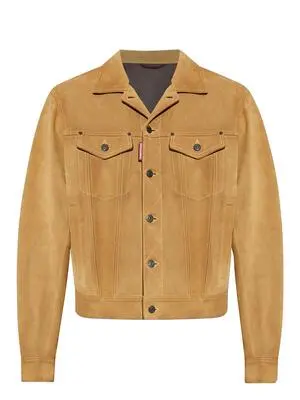 Dsquared2 Suede Leather Trucker Jacket - Beige