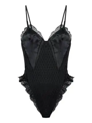 Versace Bodysuit With Lace Inserts - Black