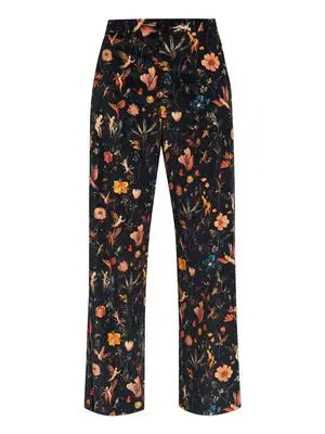 R13 Floral Velvet Trousers - Black