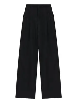 R13 Wool Pleated Trousers - Black