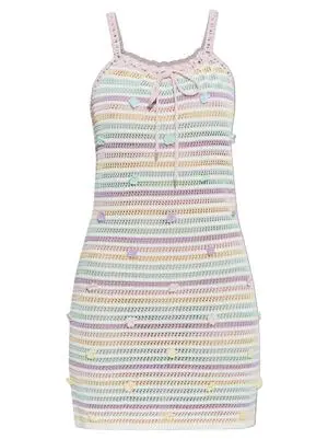 Casablanca Crochet Knit Appliqué Dress - Multicolour