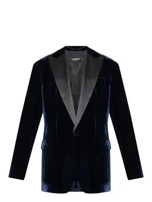 Dsquared2 Velvet Blazer - Navy Blue