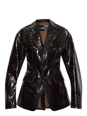 Dsquared2 Embossed Leather Jacket - Brown