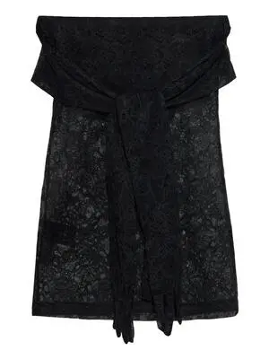 Vetements Lace Bandeau Top With Sash - Black